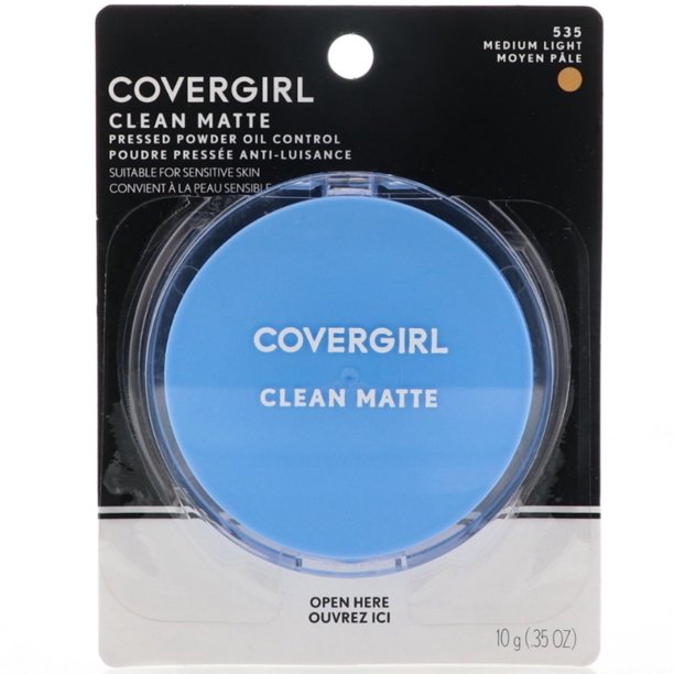 CoverGirl Clean Oil Control Compact Pressed Powder, Medium Light [535 ...