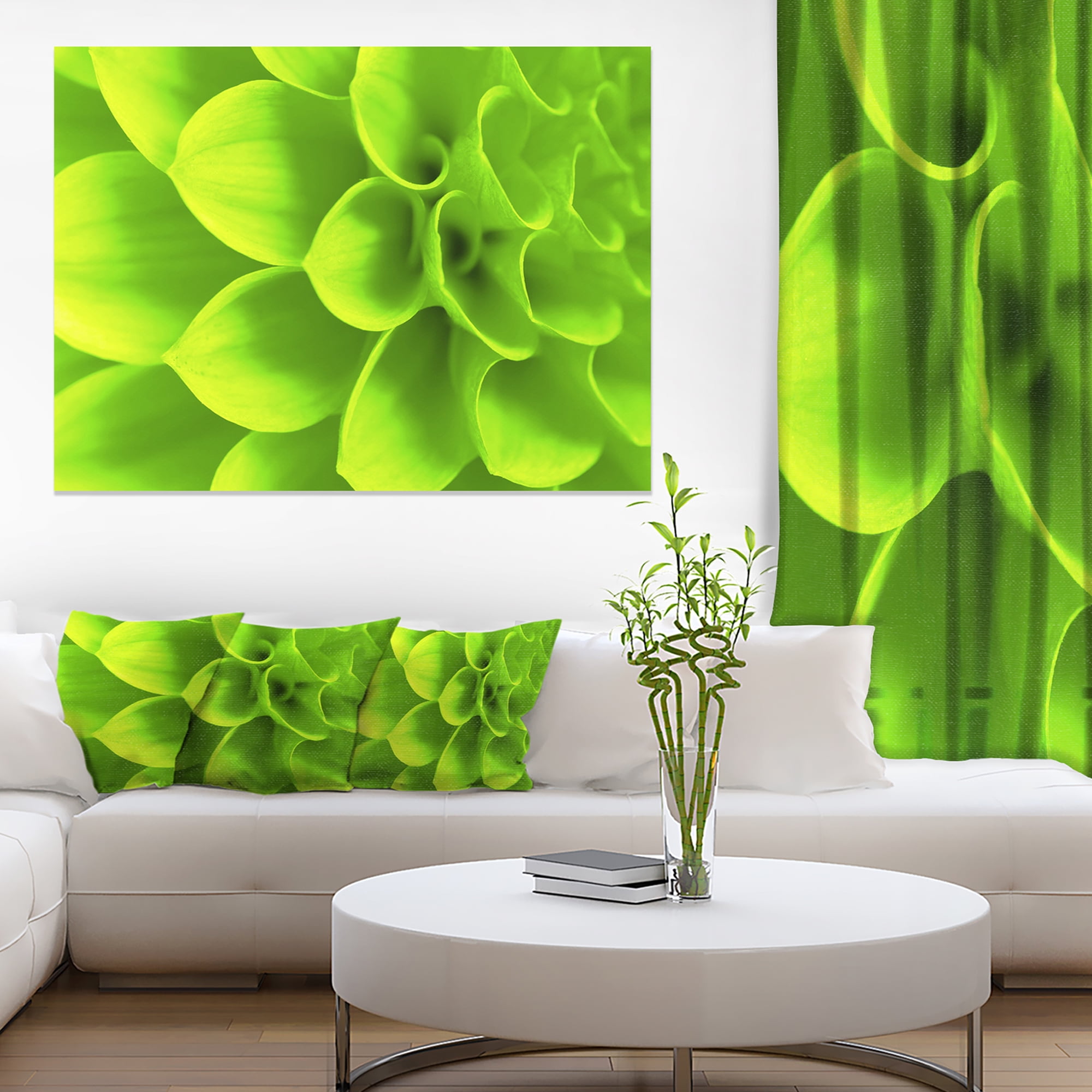 Click here for Designart Bright Green Flower Petals - Floral Canv... prices