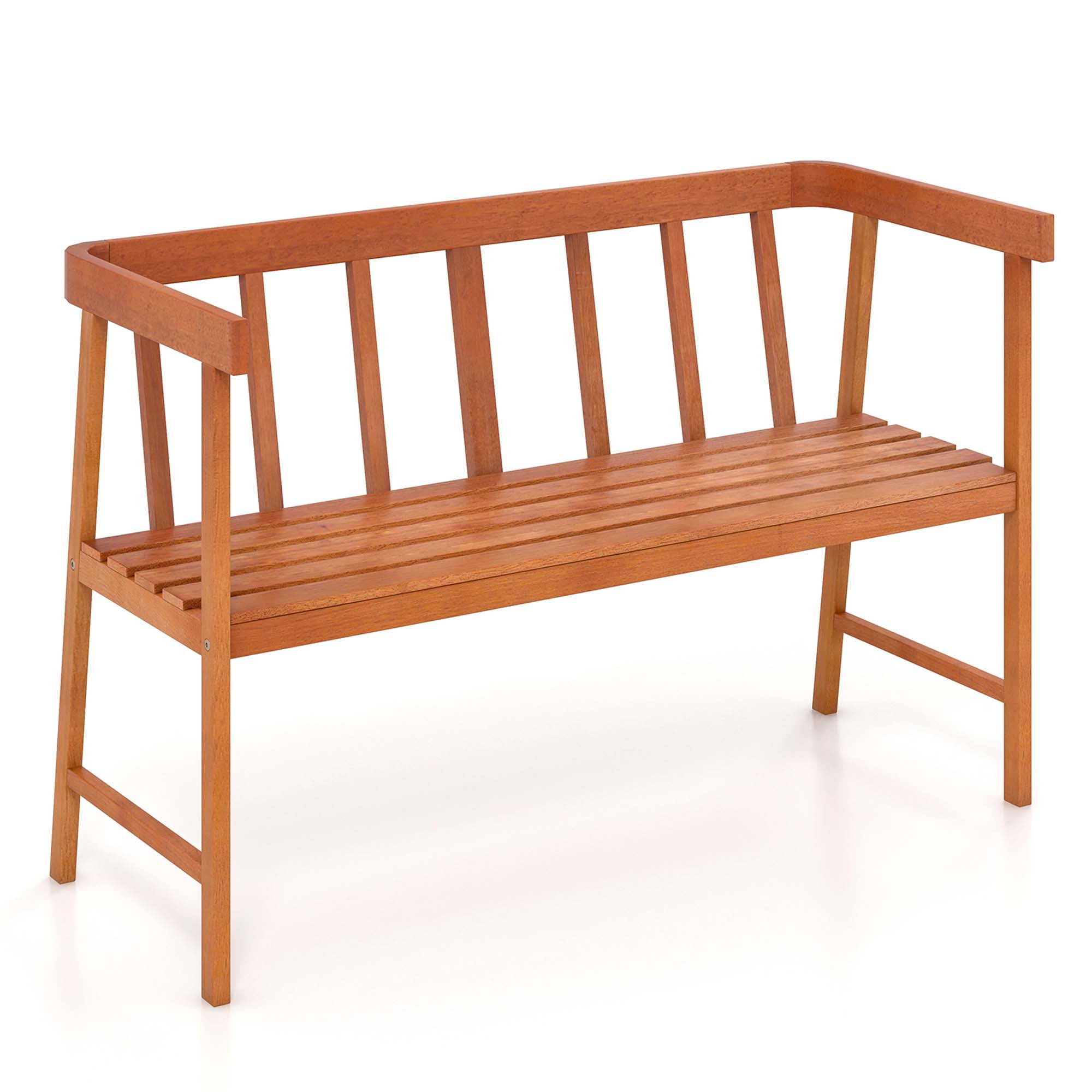 Click here for Costway Patio Eucalyptus Wood Bench 2-Person Slatt... prices