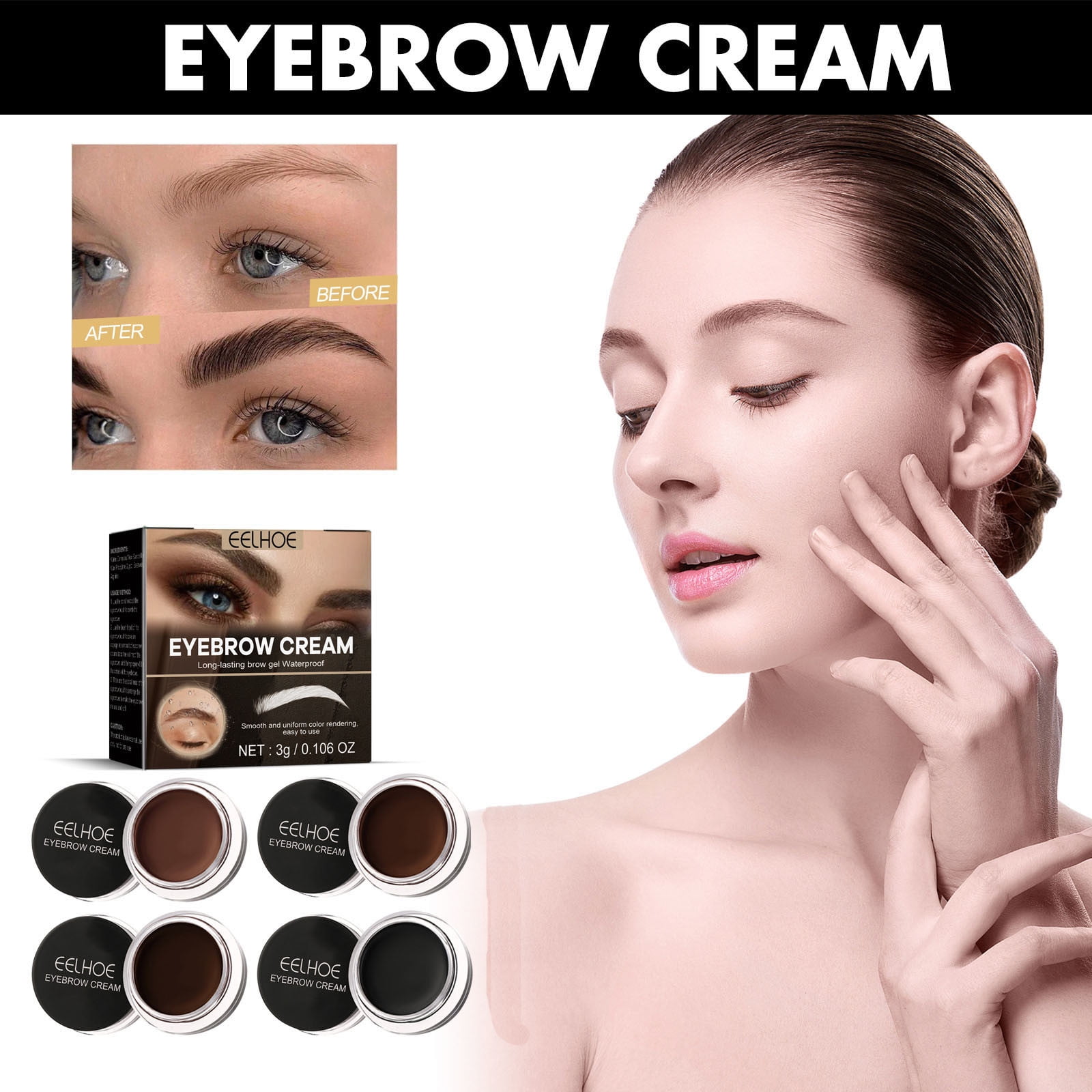 XWSHYW Lápiz de Cejas Crema para Cejas, Máscara de Cejas Natural de ...