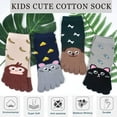ZFSOCK Kids Cotton Toe Socks, Five Finger, Fun Animal Pattern for Ages ...