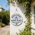 AOOOWER Wall Decors Welcome Sign For Front Door Iron Welcome To Happy ...