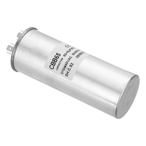 Uxcell CBB65 60+5uF Run Capacitor,60+5mfd AC 370/440V Aluminum Case ...