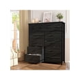 Black Tall Dresser With 12 Drawers, Wooden Top & Metal Frame For ...
