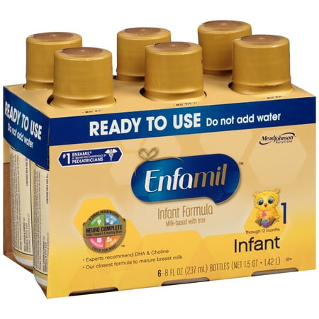 Enfamil Ready to Use Infant Formula 6-8 fl. oz. Bottles - Walmart.com