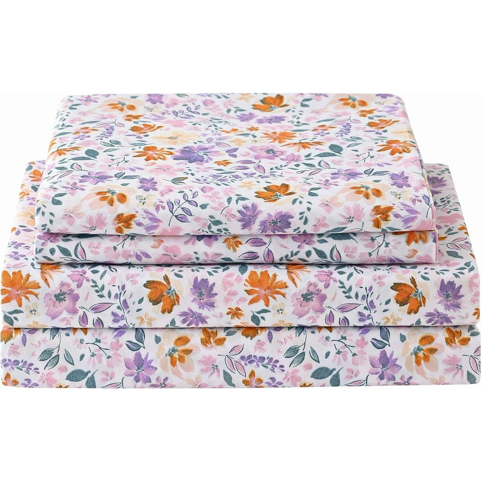 Click here for Siabc-Softan Floral Full Sheet Set Vintage Orange... prices