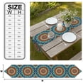 Blue Turquoise Boho Table Runner Linen Burlap Table Runner 72 Inches ...