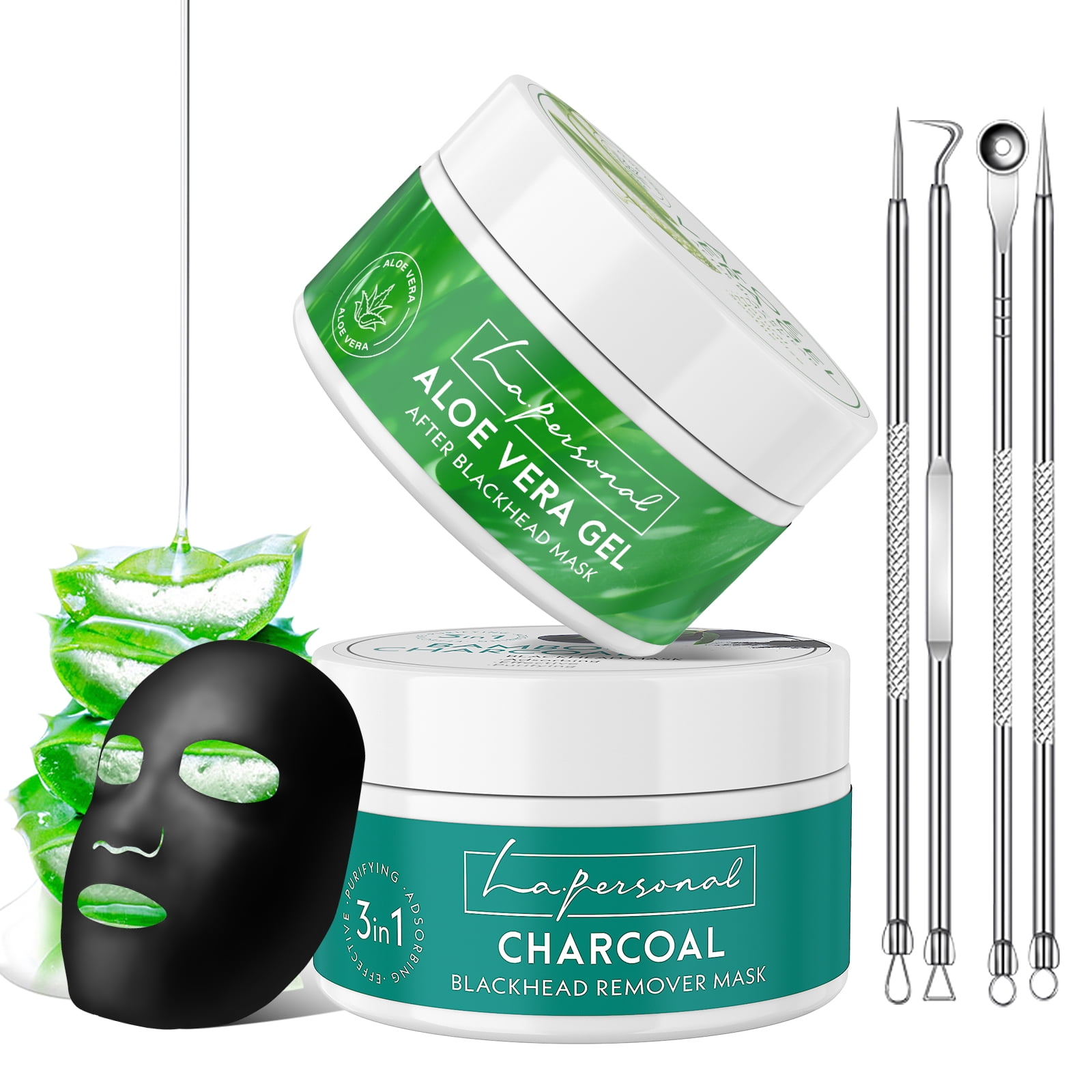 Blackhead Remover Mask, 3-in-1 Charcoal Peel Off Face Mask with Aloe ...