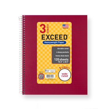 Five Star Wirebound Notebook, 5 Subject, Wide Ruled, 1 Count, Color ...