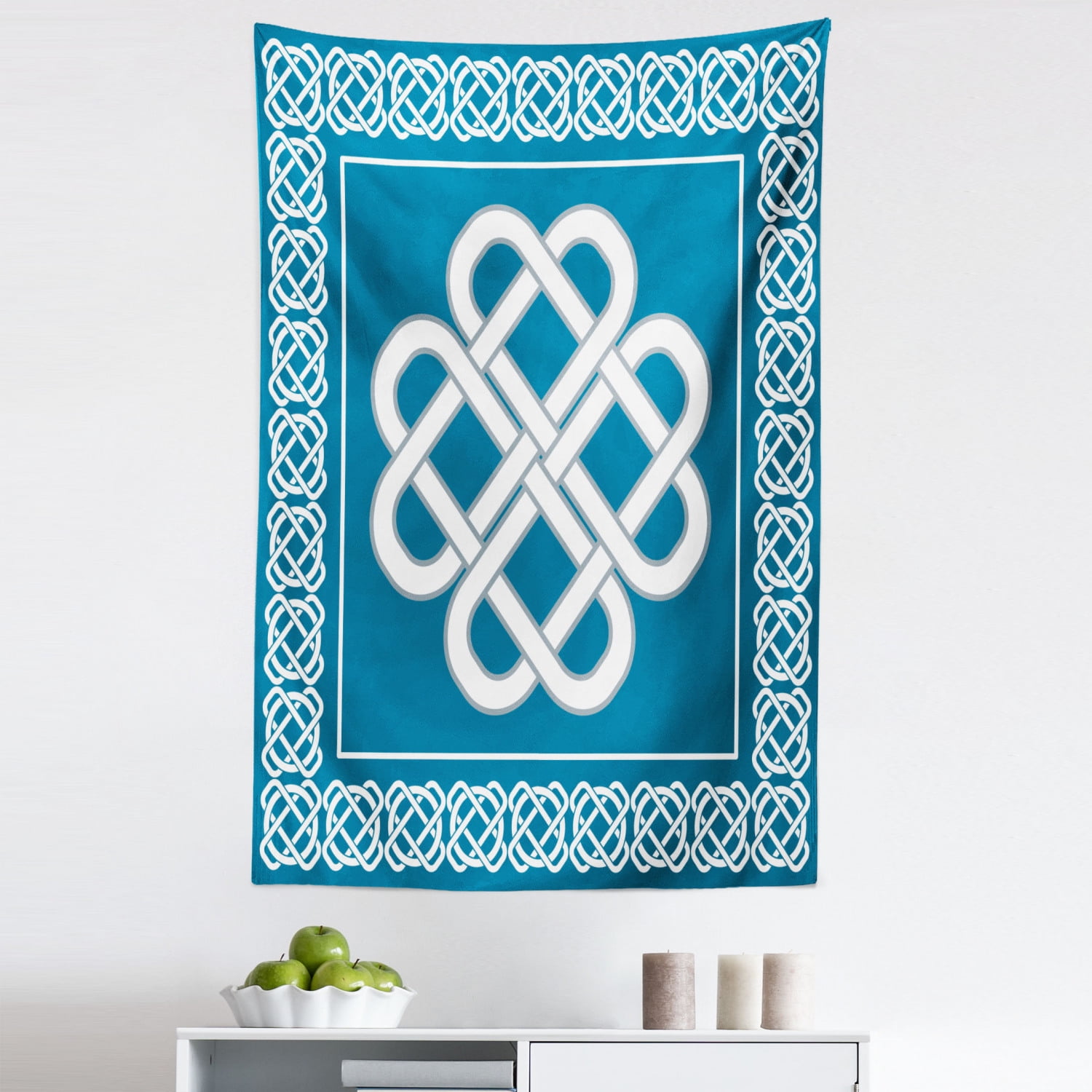 Irish Tapestry, Celtic Love Knot Fortune Symbol Framework Border Design ...