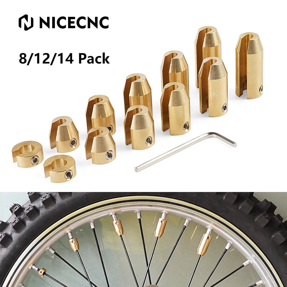 NICECNC 8/12/14 Pack Universal Motorcycle Brass Wheel Tire Spoke ...