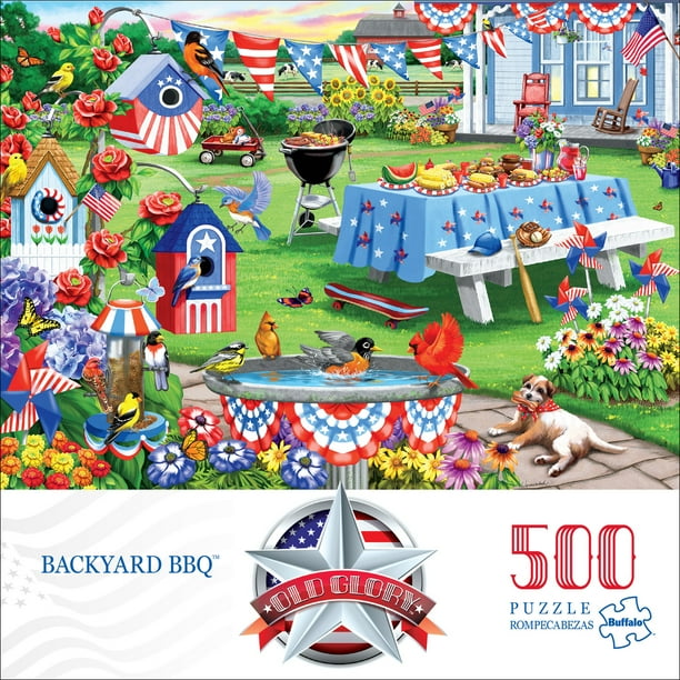 Buffalo Games Old Glory - Backyard BBQ 500 Pieces Jigsaw Puzzle ...