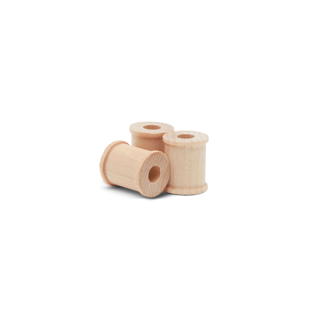 Wooden Spools 3/4 x 5/8-inch 250 Pieces Unfinished Mini Birch Wood ...