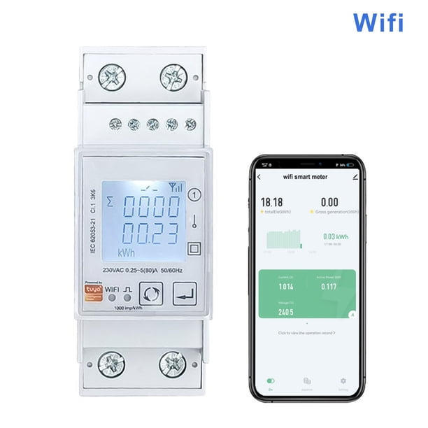 Smart Energy Meter Single-Phase Digital Energy Meter Din Rail Energy ...