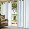 Blue Ticking Stripe Outdoor Curtains for Patio, Modern Minimalist ...