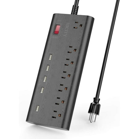 Power Bar, Power Strip Surge Protector with 5 USB Ports (30W/6A) and 7 ...