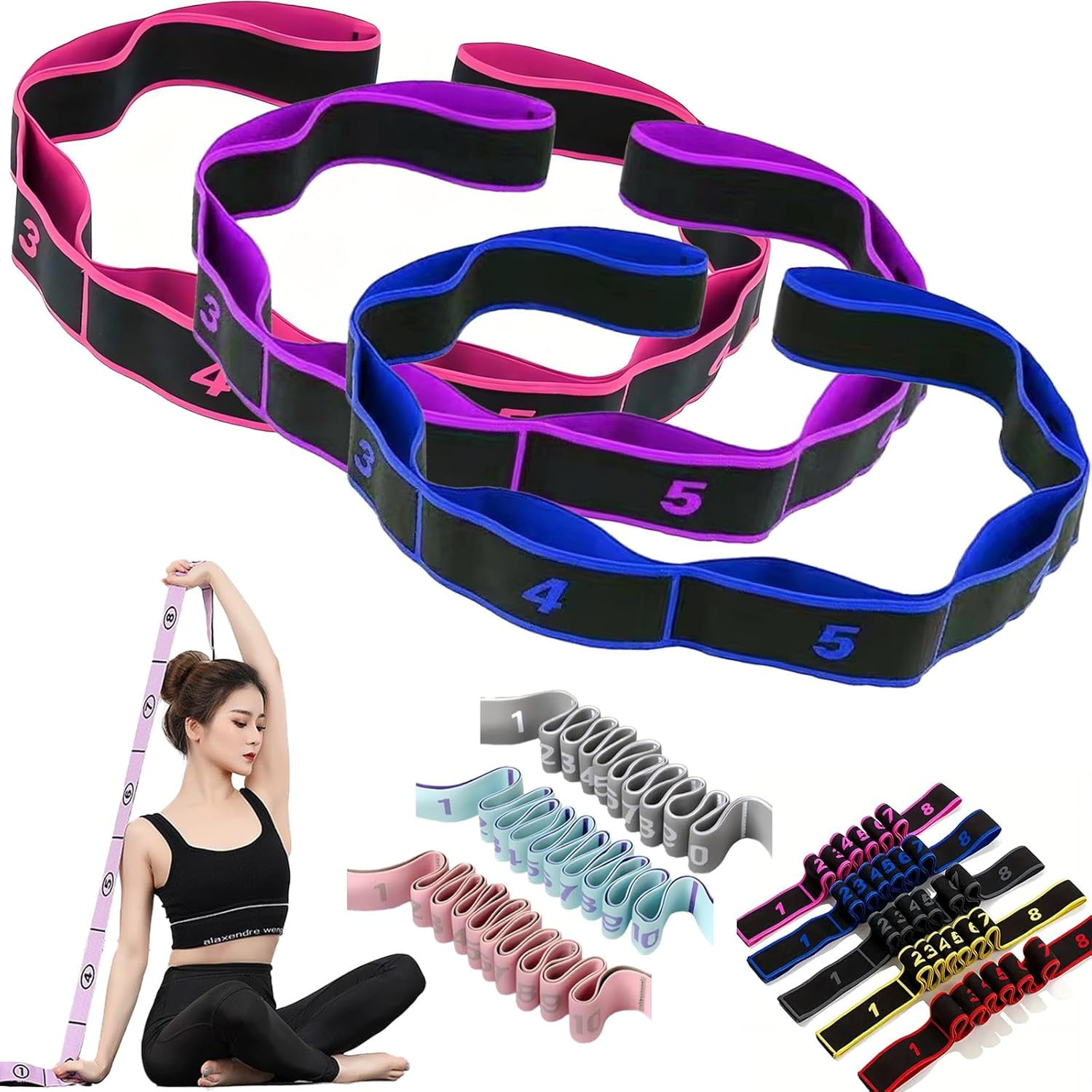 Click here for Kojhsdfk Numbered Resistance Band With Handles  8/... prices