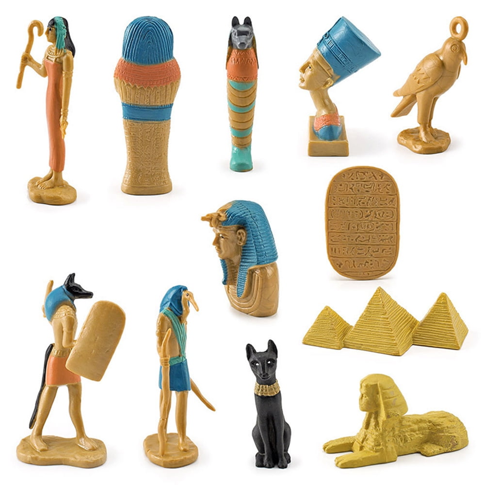 12Pcs Ancient Egypt Model Toy Set Realistic Pyramid Sphinx Figurine Toy ...