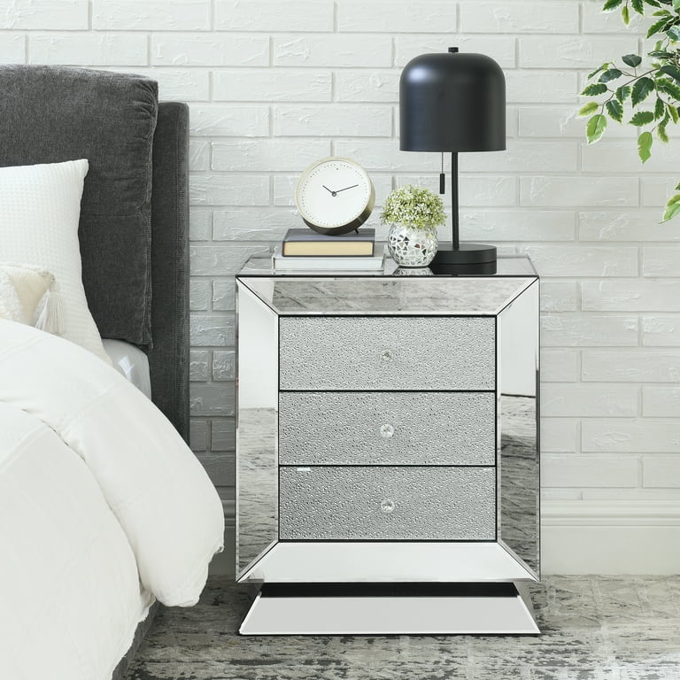 White silver bedside table store