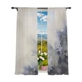 Abstract Sheer Curtains for Living Room Bedroom, Ink Painting Mottled ...