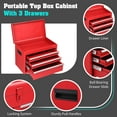 Seizeen 2-in-1 Rolling Tool Box, 4-Drawer Lockable Tool Chest, Portable Storage Cabinet, Red ...