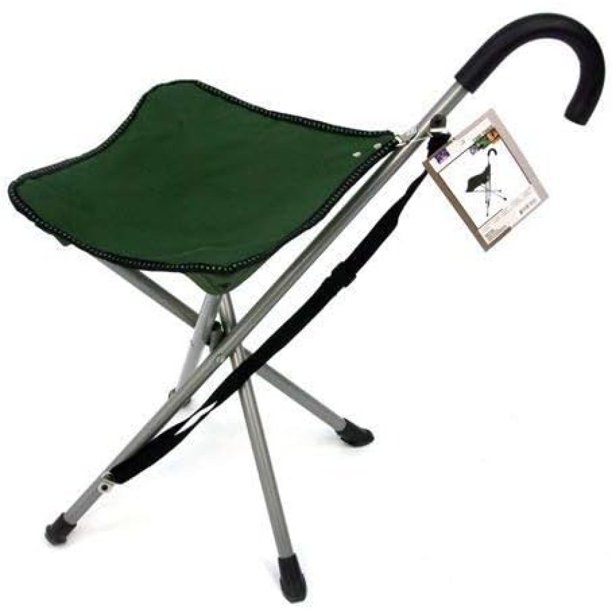 Folding cane chair - Walking stick with stool - Walmart.com