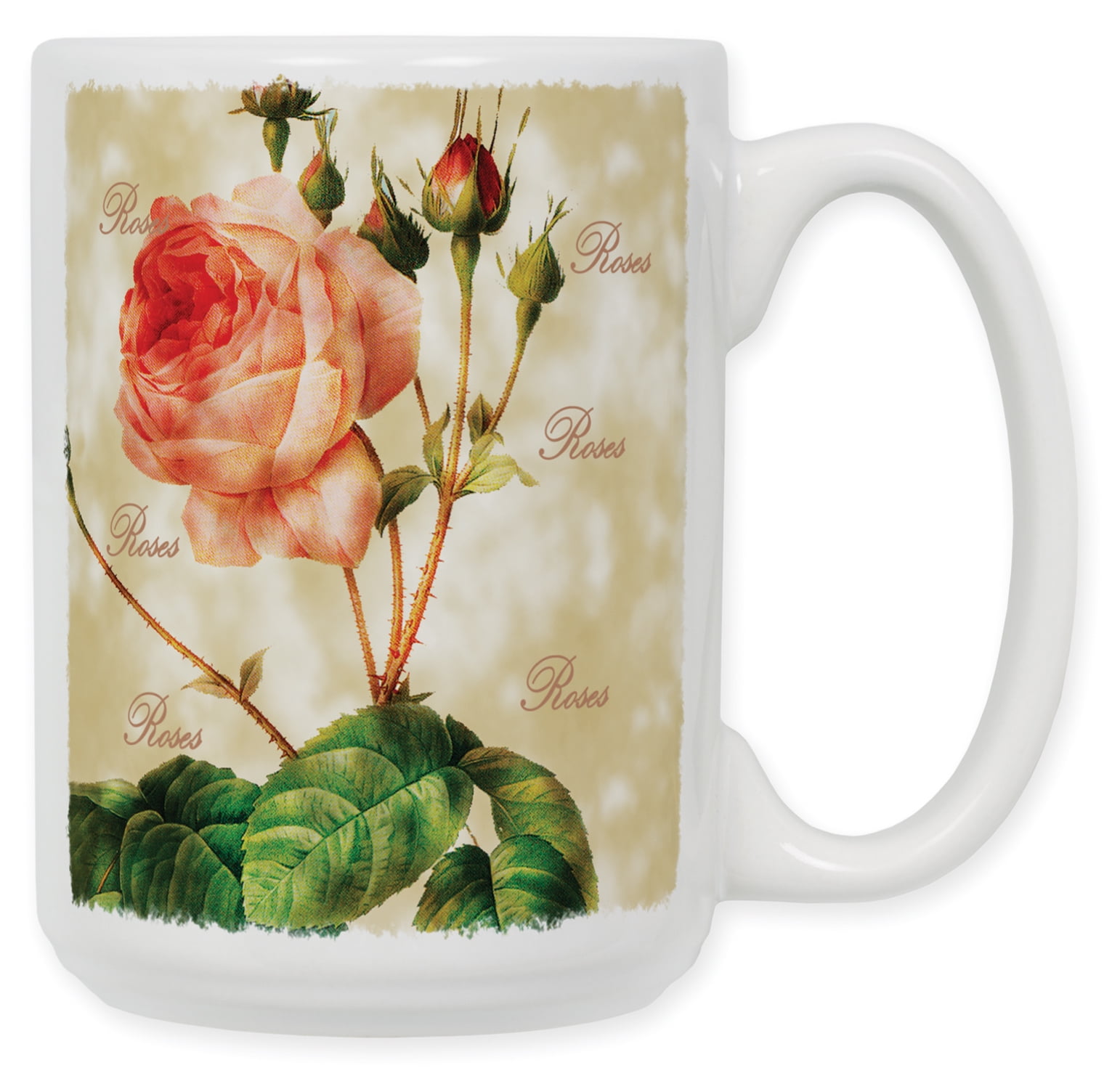 15 Ounce Ceramic Coffee Mug - Redoute: Roses - Walmart.com