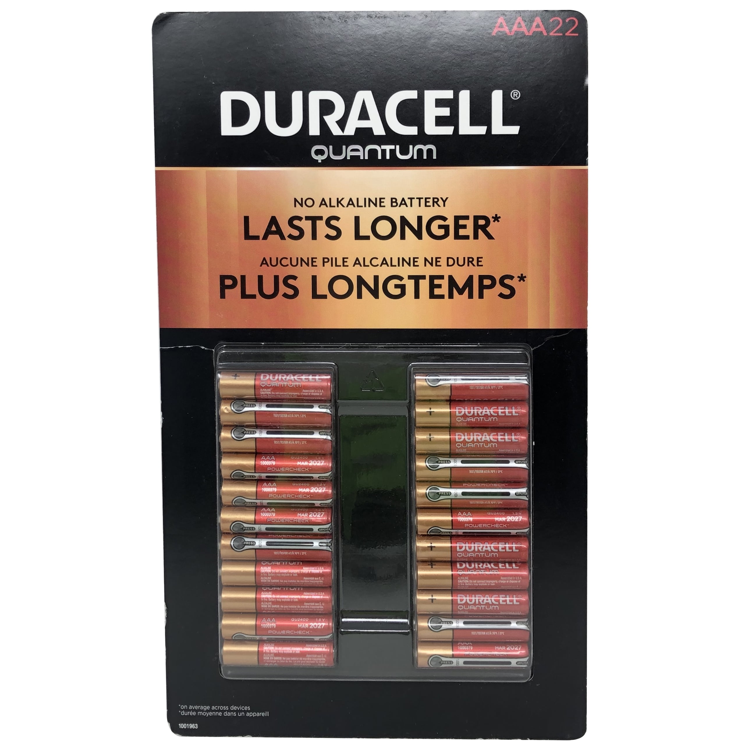 Duracell Quantum AAA Alkaline Batteries, Copper Top Long Lasting Power ...
