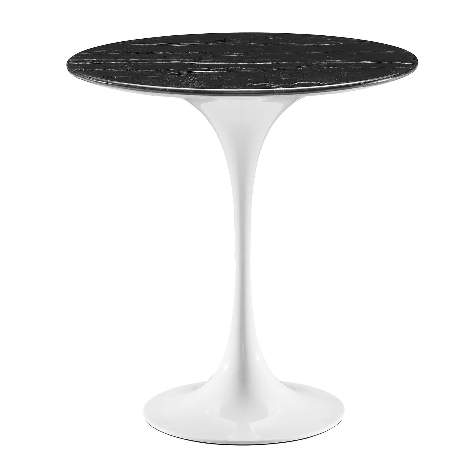 Sofa Side Table, Round, Black White, Artificial Marble, Metal Steel ...