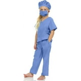 Kidsway Surgeon Costume Set for Girls with Scrub Top, Pants, Cap and ...