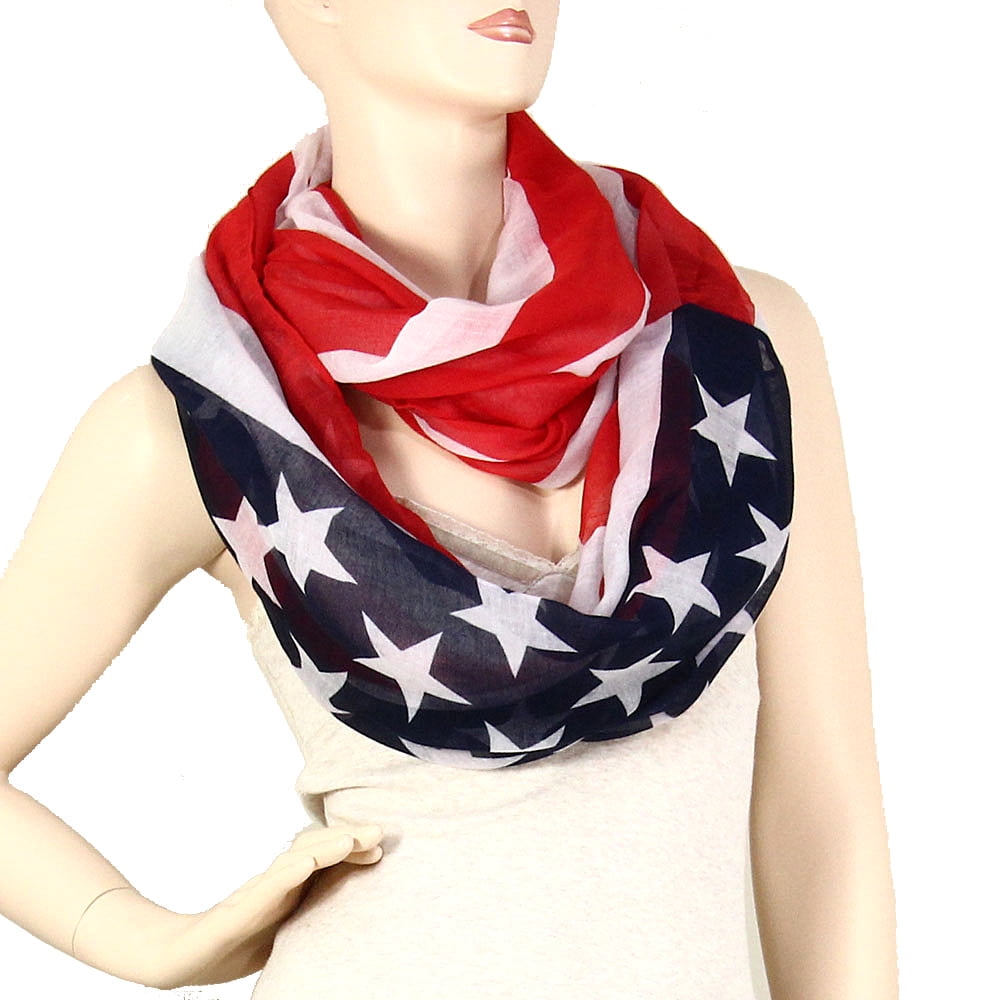 USA American Flag Infinity Scarf Lightweight Navy Red White - Walmart.com