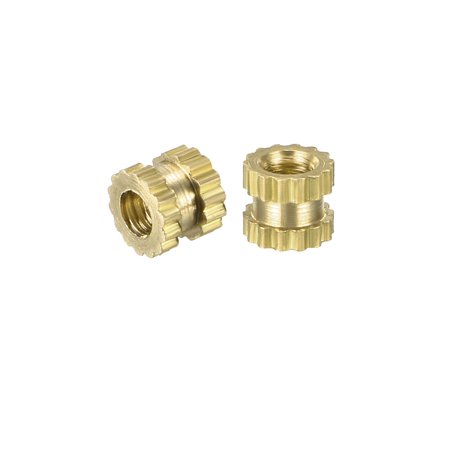 M2 x 3mm(L) x 3.2mm(OD) Female Thread Brass Knurled Threaded Insert ...