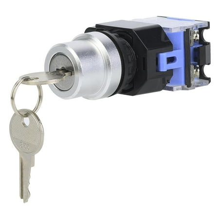 Wchiuoe Key Switch 10Pcs 3 Position 2 Normally Open Key Switch 22mm Key ...