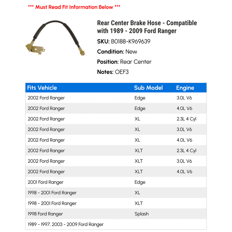 1993 Ford Ranger Brake Lines