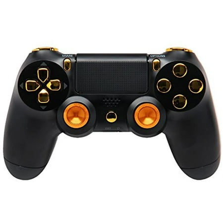 Black/Chrome Gold Ps4 Custom UN-MODDED Controller Gold Aluminum ...