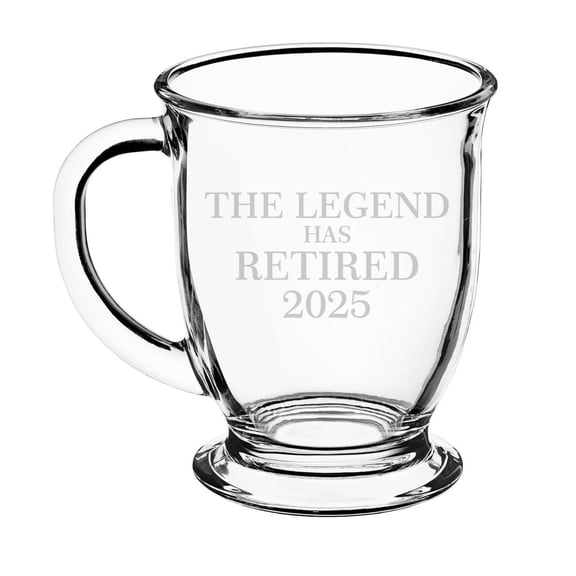 16oz Glass Coffee Mug Tea Glass Gift The Legend Has Retired 2025 ...