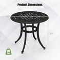 24 Inch Patio Side Table, Cast Aluminum End Table with Adjustable ...