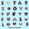 100-Pack Black & White Gothic Stickers, Skull & Punk Aesthetic Decals ...