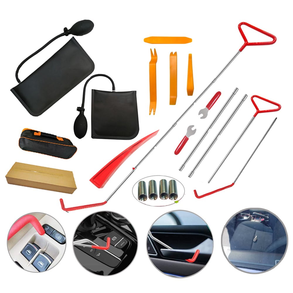18pcs Car Tools Kit With Long Handle Tool Air Bladder Trim Removal ...