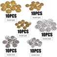 60pcs Antique Golden & Silver, Alloy Bead Spacer End Caps,Hollow Double ...