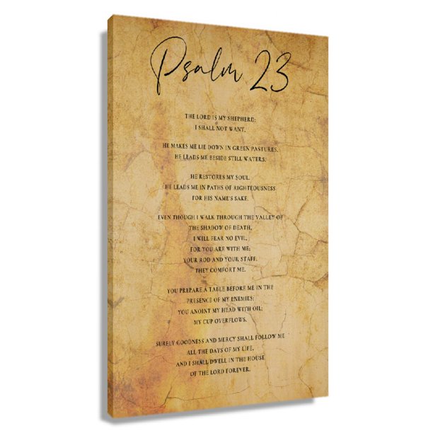 Psalm 23 Wall Art Bible Verse Poster Decorations Wall Canvas Prints For ...