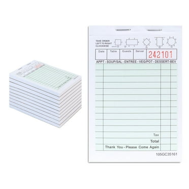 15 Pack Guest Check Books, Server Note Pads for Restaurant, Green ...
