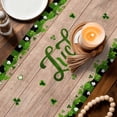 St. Patrick's Day Table Runner - 70 Inch Long Spring Green Shamrocks ...