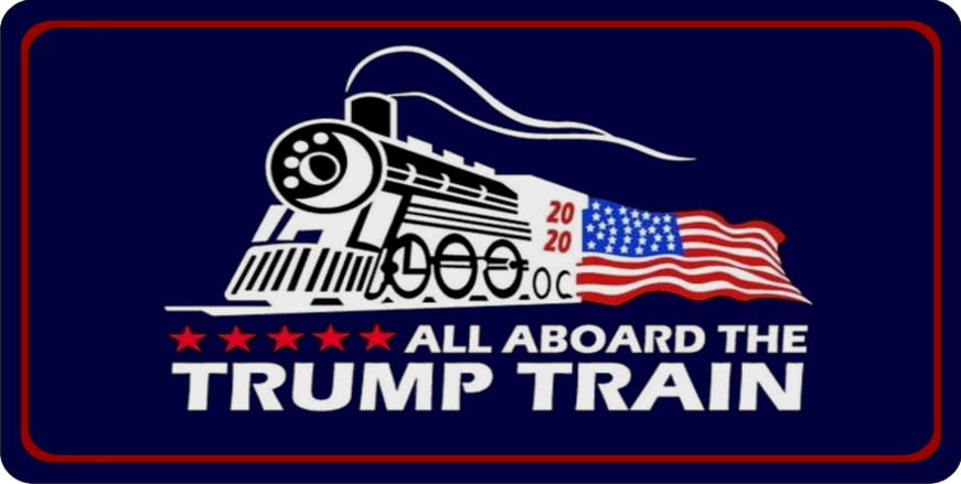 All Aboard The Trump Train 2020 Photo License Plate - Walmart.com ...
