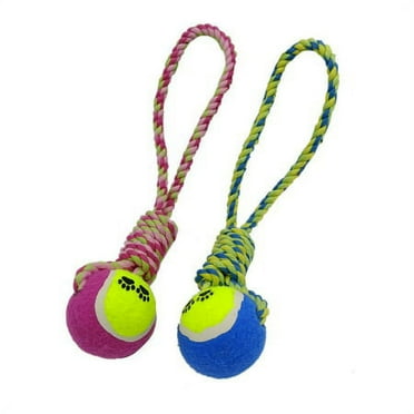 Pets First Knotted Rope Toy with Tennis Ball for Dogs, Hours of Play ...