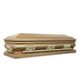 Overnight Caskets Legacy Funeral Casket Gold with Cream Velvet Interior ...