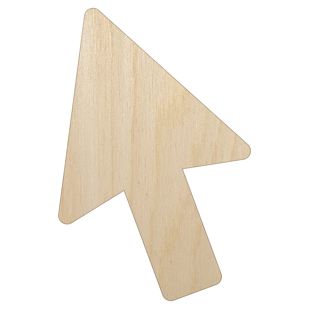 Computer Mouse Arrow Wood Shape Unfinished Piece Cutout Craft DIY ...