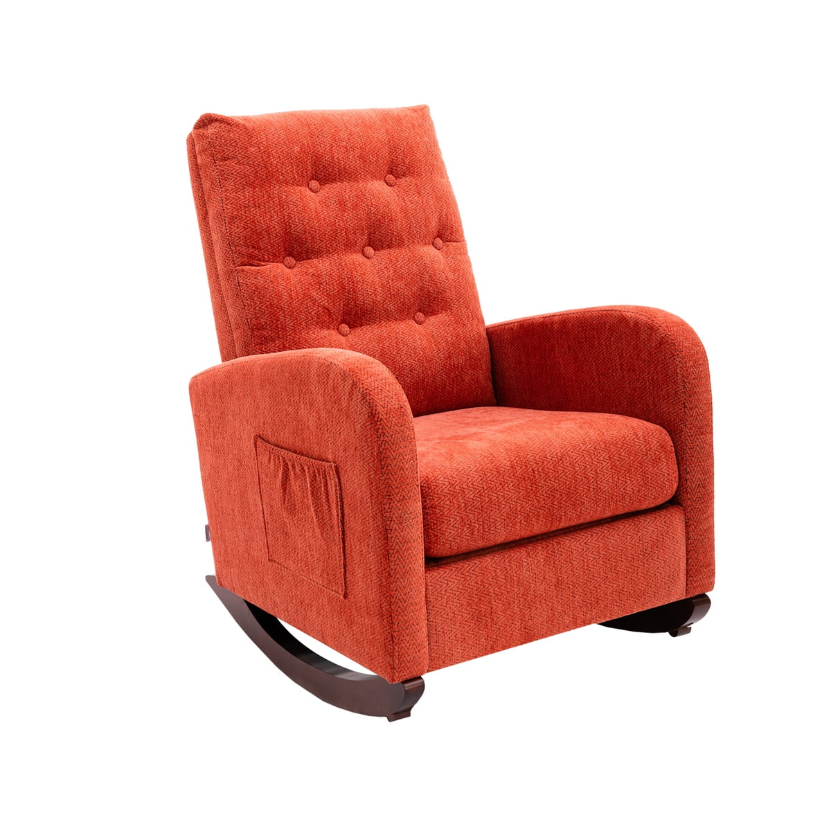 Modern Accent Nursery Rocking Chair with Plywood Frame and Wooden Legs ...