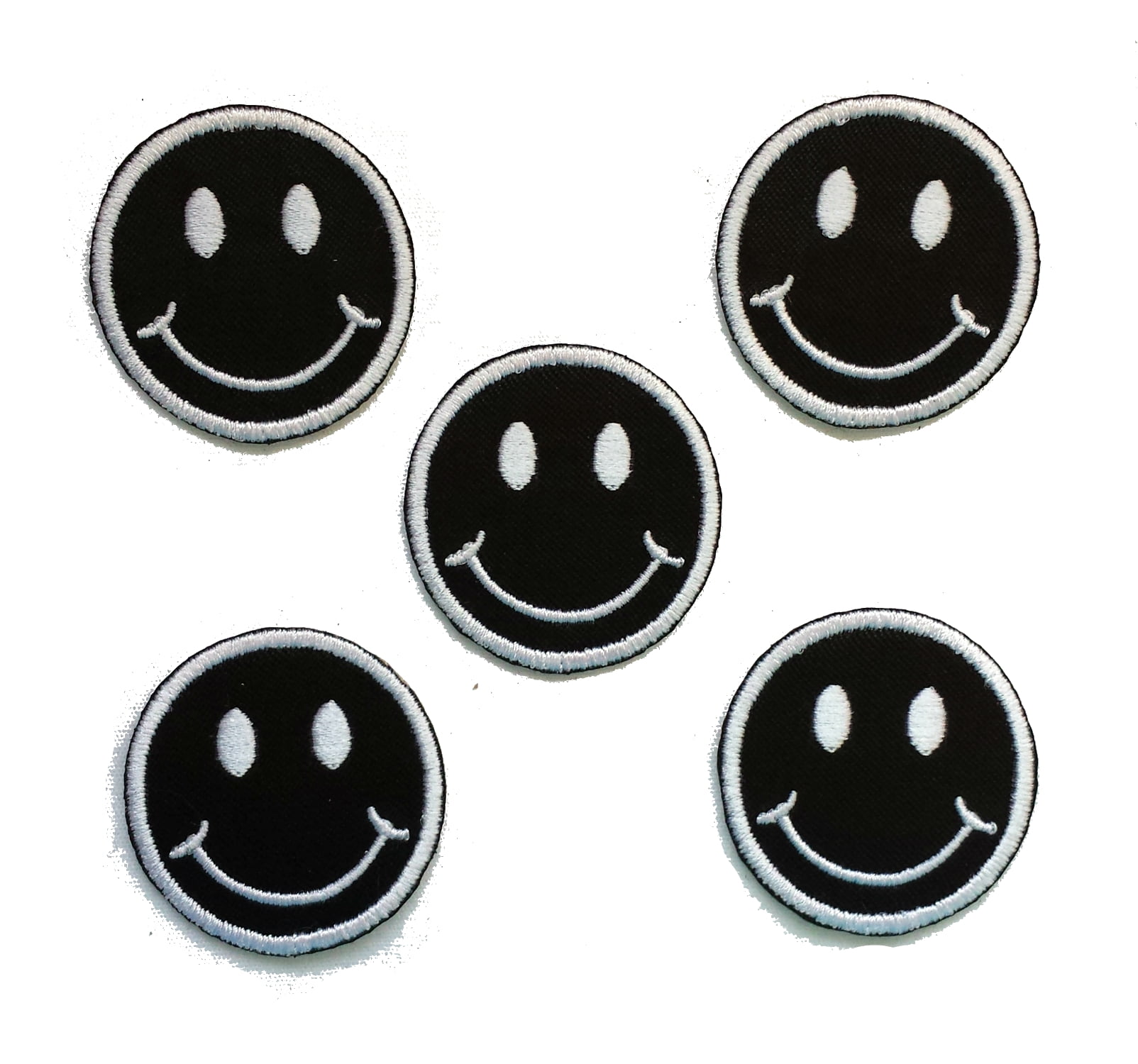 Smiley Face 5PK Embroidered Iron-on Patch - Walmart.com