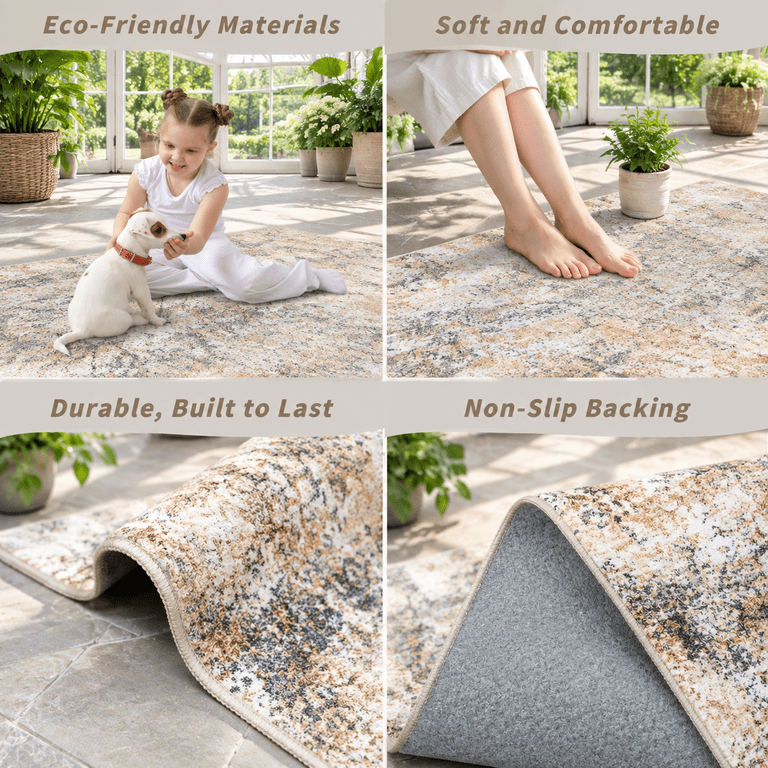 3x10 Ft Long Hallway Runner Rug - Non-slip Washable Kitchen Floor With ...